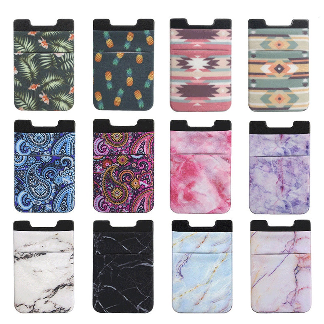 Phone Card Holder Stick-on Attachable Fabric Texture Holds - Etsy