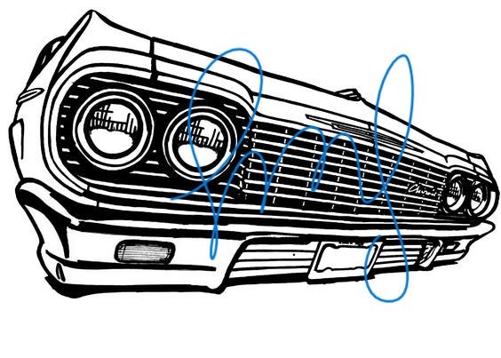 Digital File 1964 Chev Lowrider Front End - Etsy