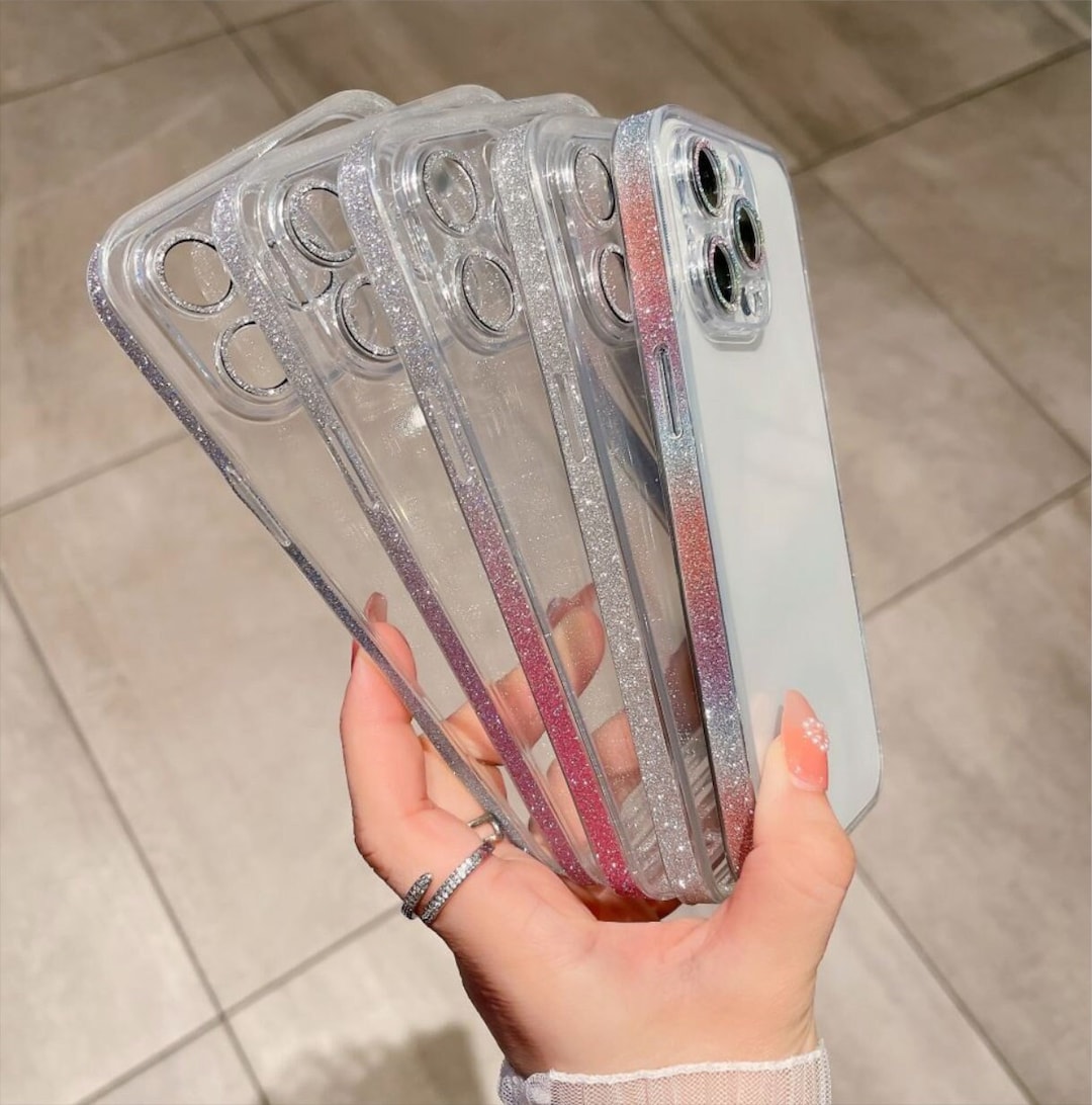 Glitter Transparent Phone Case for iPhone 14 13 12 Pro Max, Glitter ...