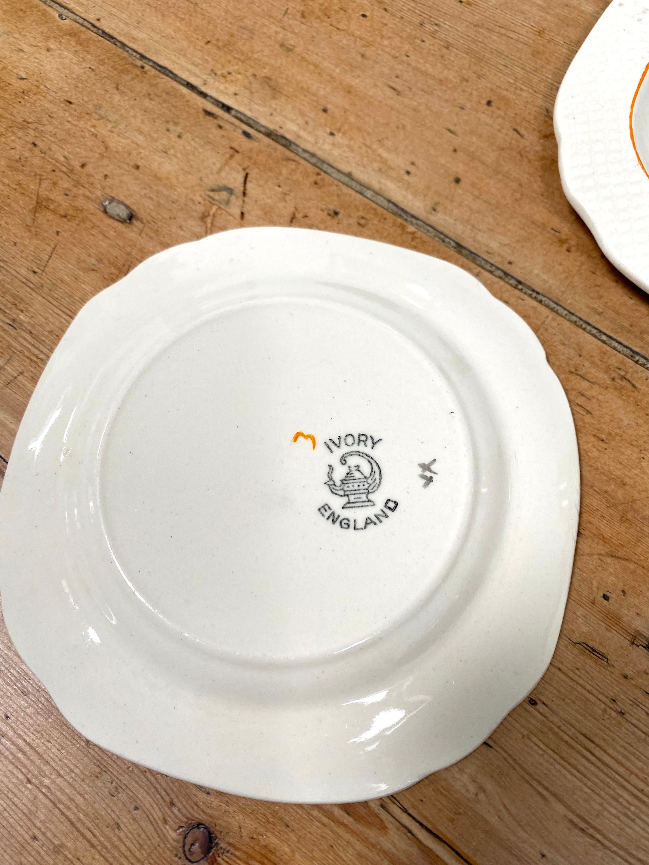 Crown Ducal, Ivory Ware England, Sandwich Tray & Four Tea Plates ...