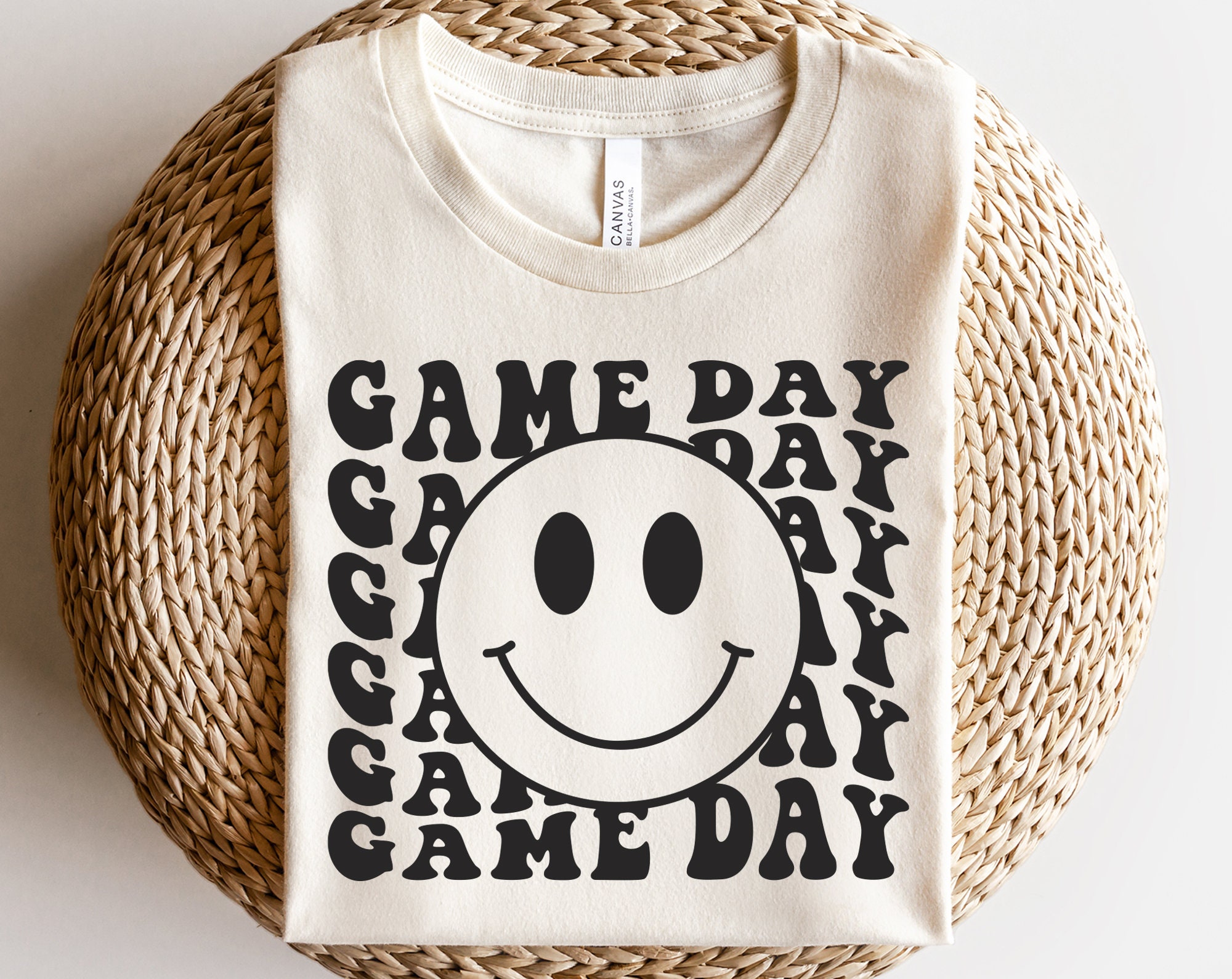 Game Face Repeat Smiley Shirt - Etsy