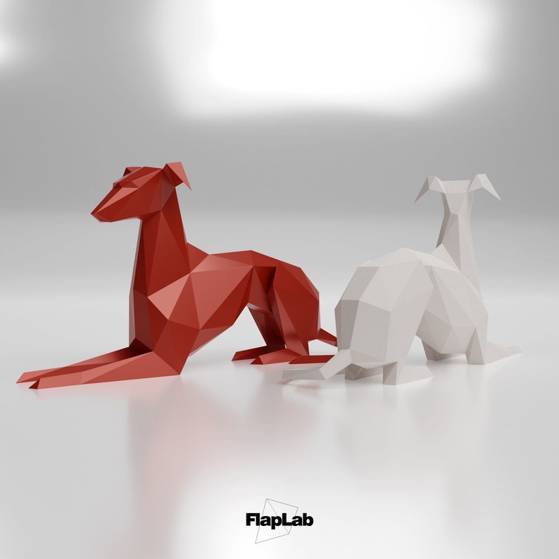 Papercraft Italian Greyhound Dog Papercraft Digital | Etsy