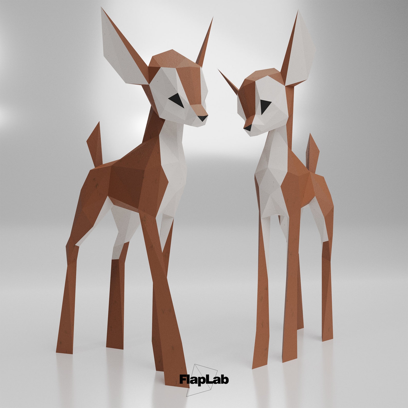 Papercraft Fawn Cute Fawn Animal Digital Patterns Low Poly - Etsy