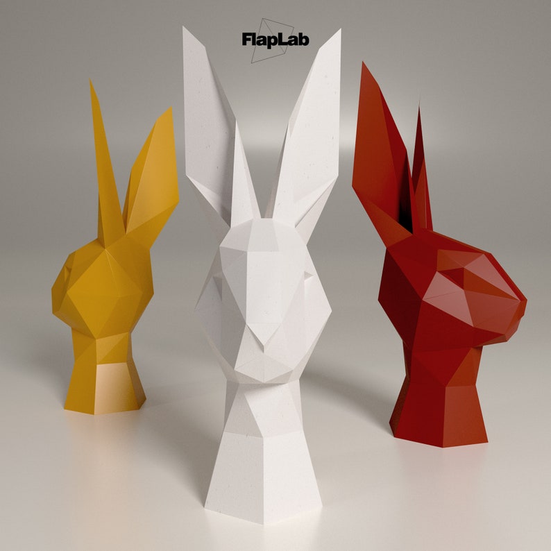 Papercraft Rabbit Sculpture Bunny Papercraft Papercraft - Etsy