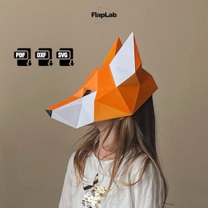 Paper Craft Fox Mask Printable Template Pdf, Svg, Dxf, Instant Download ...