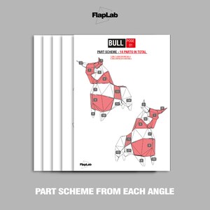 DIY Paper Craft Bull, Bull Model, Low Poly Bull Character, Origami ...