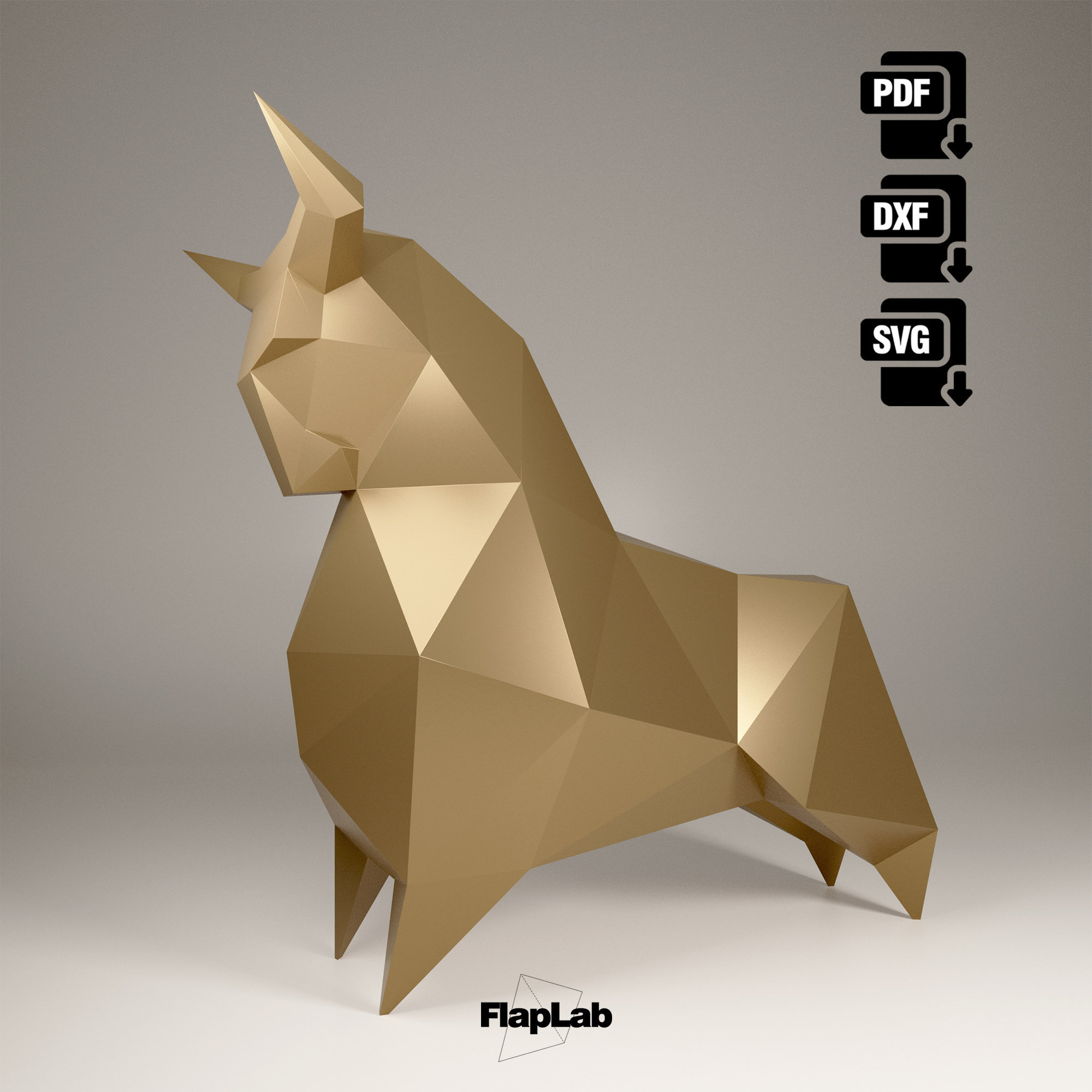 DIY Paper Craft Bull Bull Model Low Poly Bull Character - Etsy