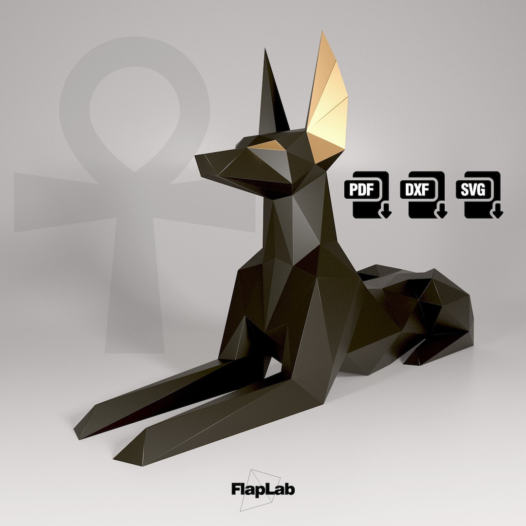 Papercraft Anubis Jackal Dog DIY, Egyptian God, Digital Papercraft ...