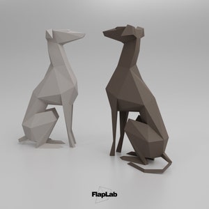 DIY Papercraft Italian Greyhound Statue: Low Poly Template (PDF) - Etsy