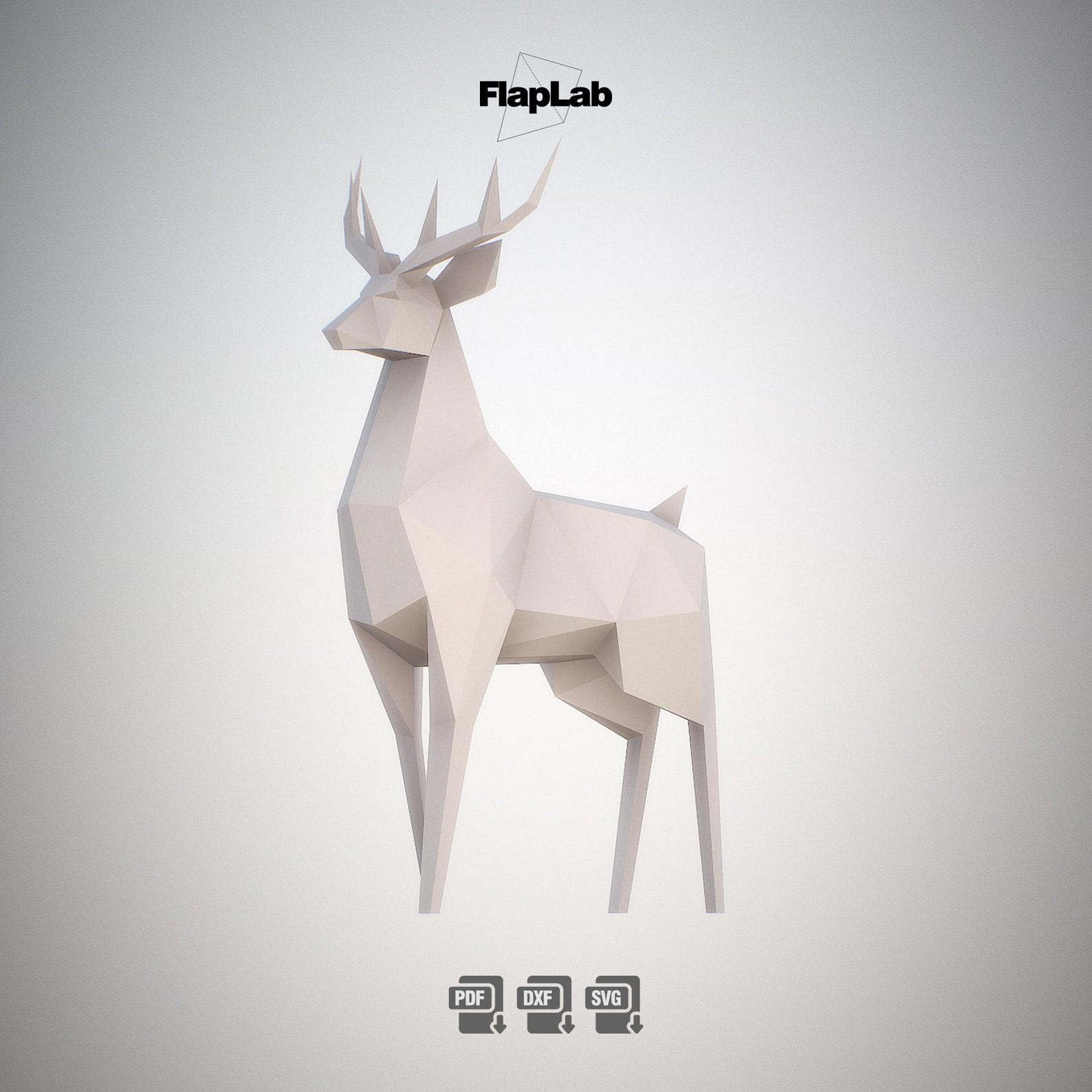 DIY Papercraft Deer Model: Low Poly Sculpture Template (digital ...