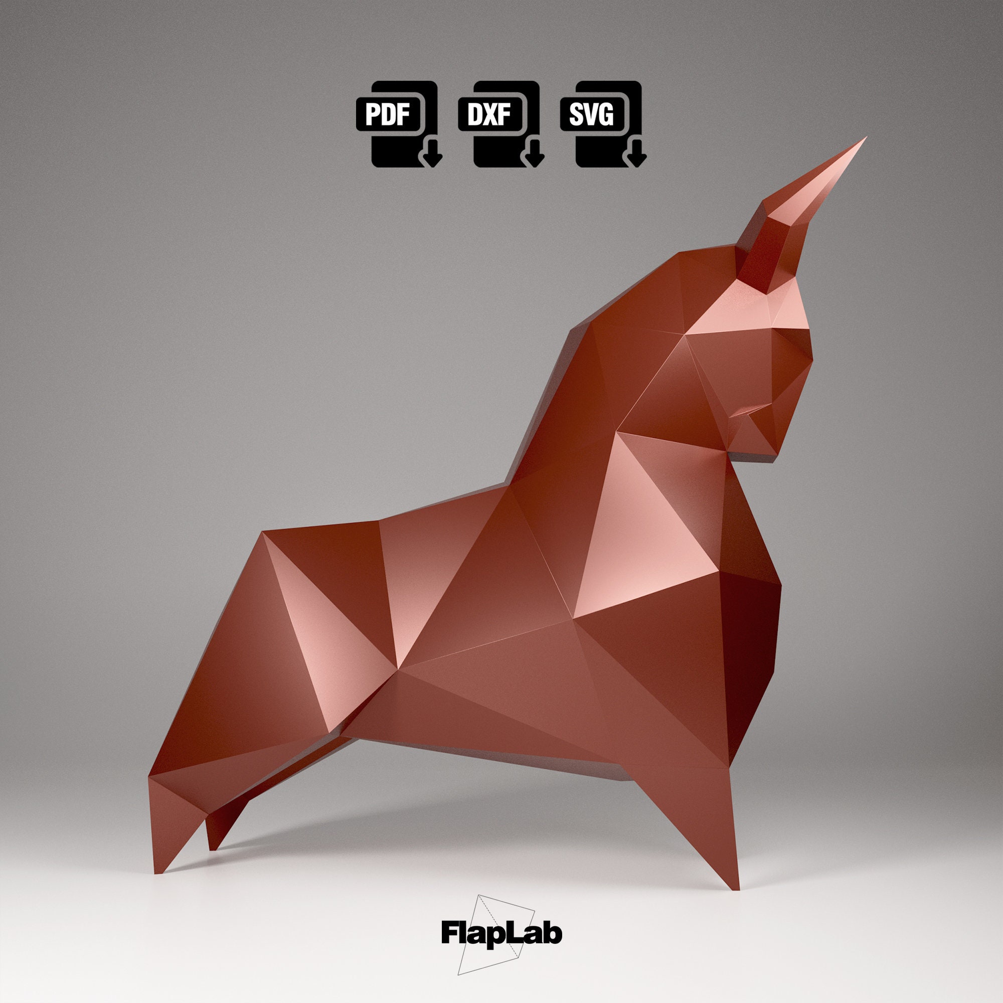 DIY Paper Craft Bull Bull Model Low Poly Bull Character - Etsy