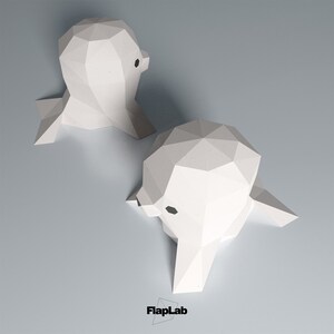 Papercraft Cute Seal, Seal Pup Papercraft, Papercraft Animals, Baby ...