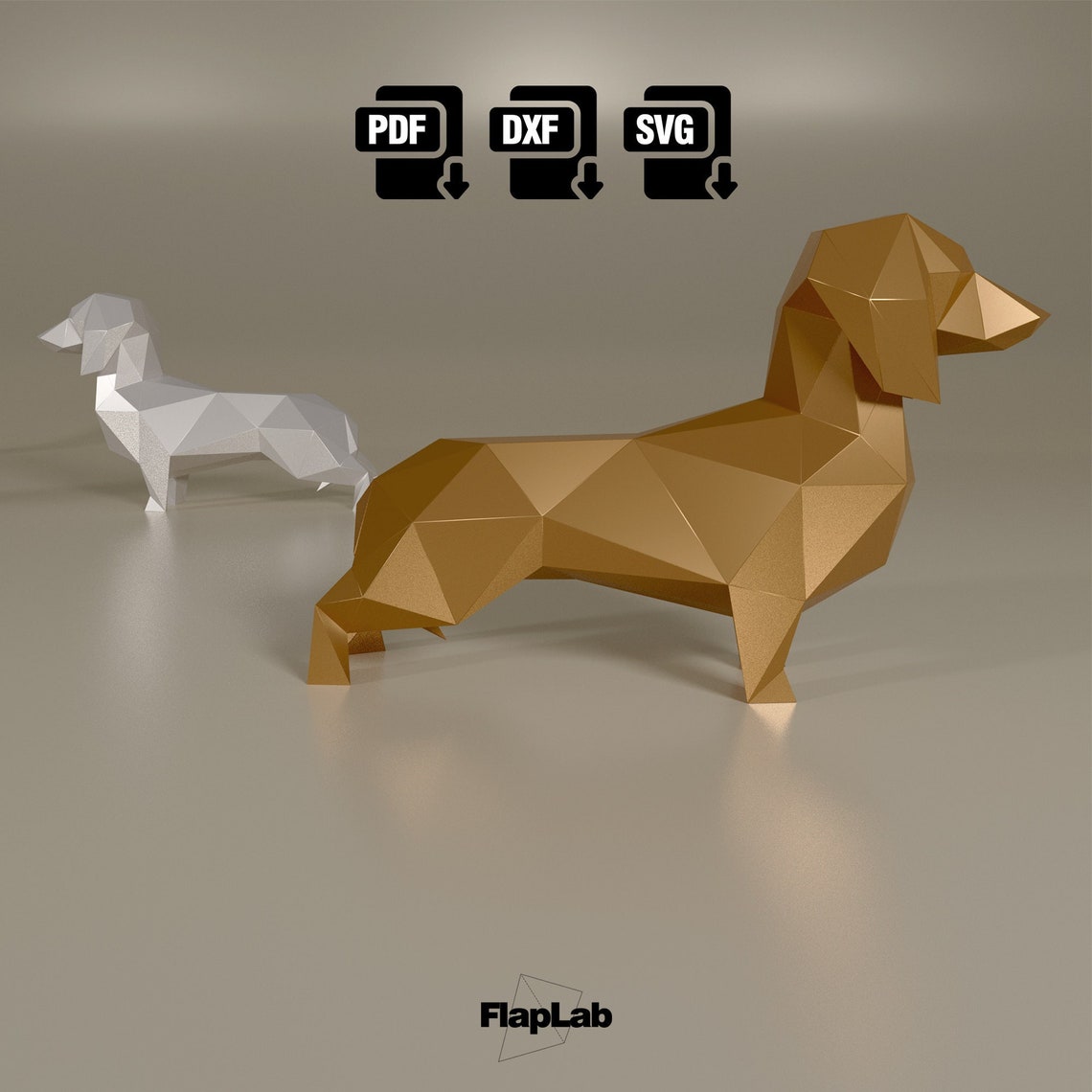 Papercraft Dachshund Dog Dachshund Digital Patterns 3D Dog - Etsy