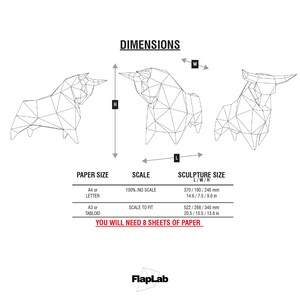 DIY Paper Craft Bull, Bull Model, Low Poly Bull Character, Origami ...