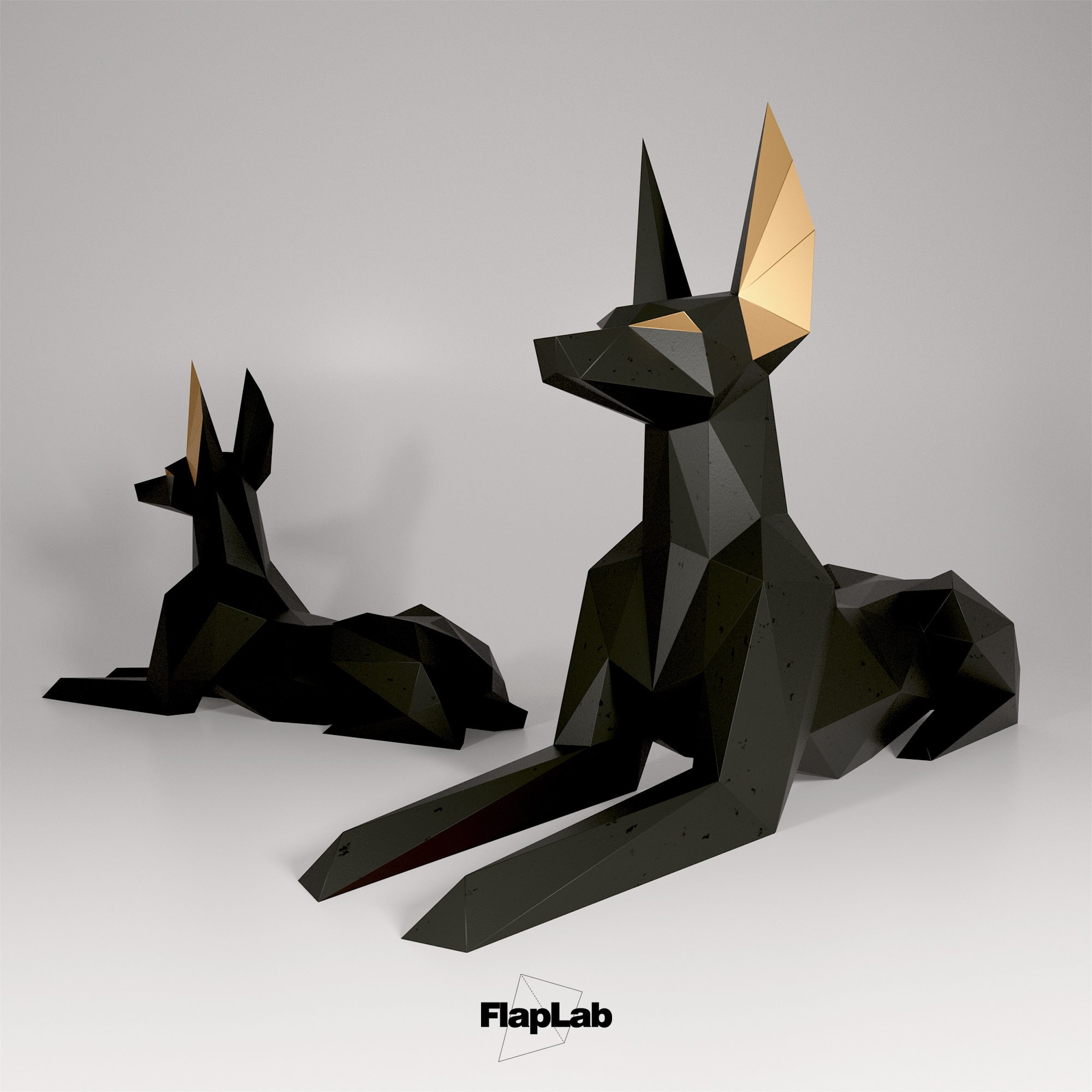 Papercraft Anubis Schakal Hund DIY, Ägyptischer Gott, Digitale ...