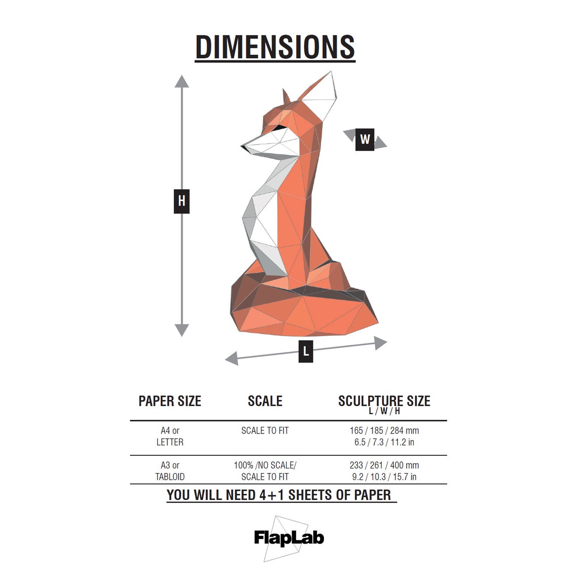 Papercraft Fox Cute Fox Digital Patterns Low Poly - Etsy