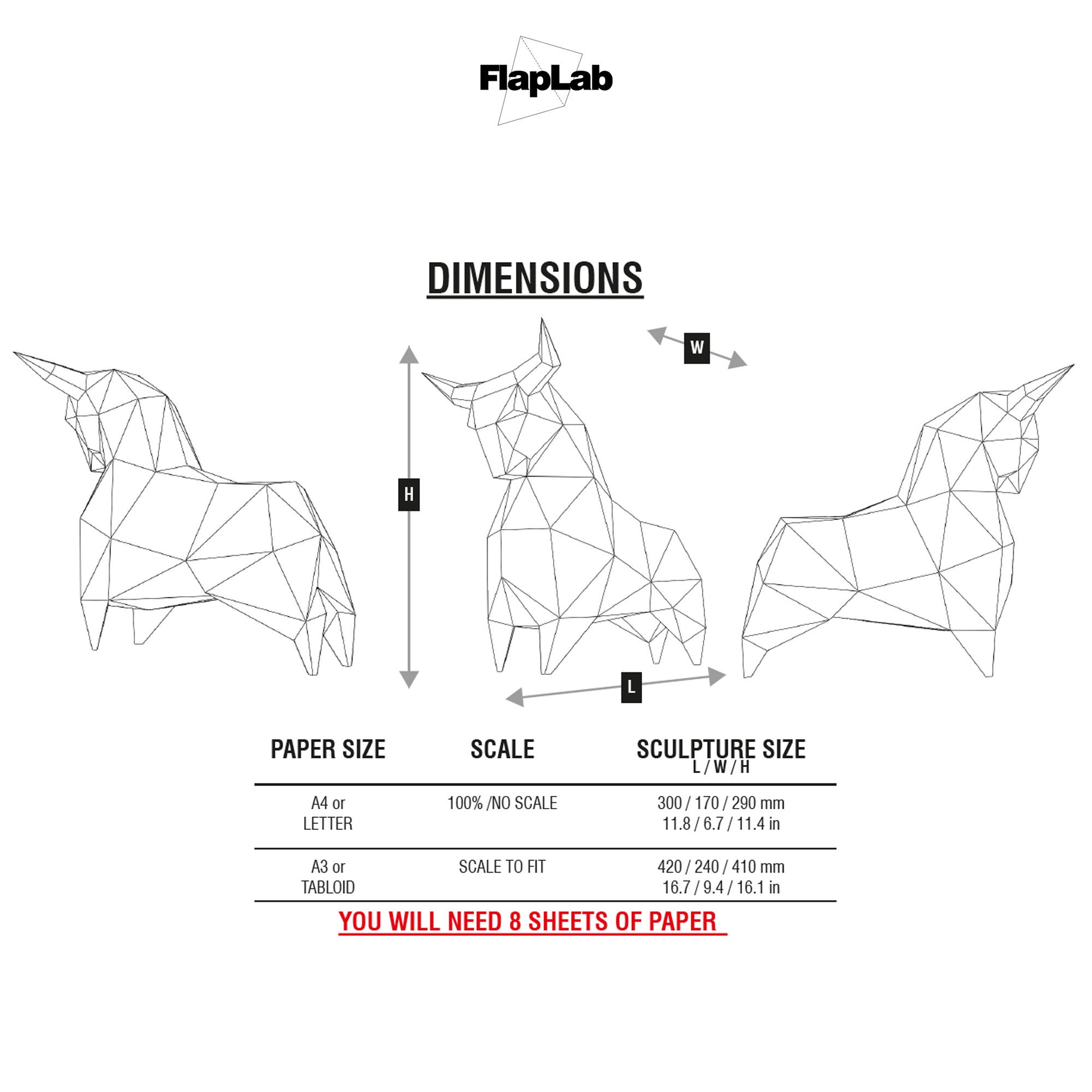 DIY Paper Craft Bull Bull Model Low Poly Bull Character - Etsy