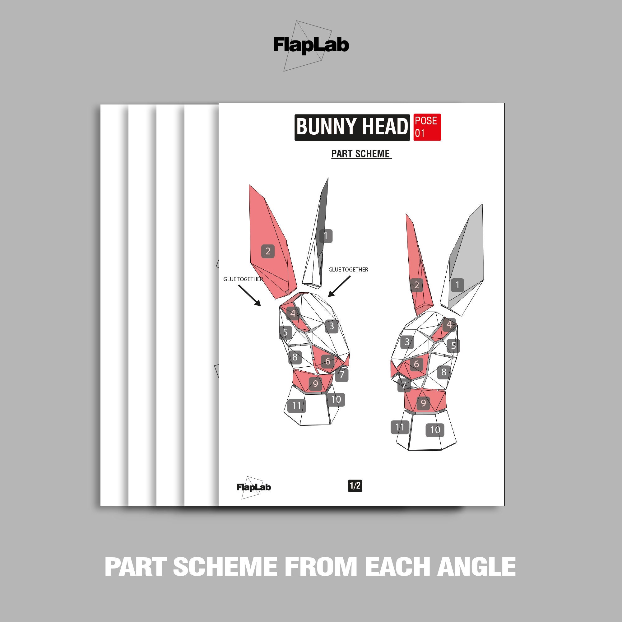 Papercraft Rabbit Sculpture Bunny Papercraft Papercraft - Etsy