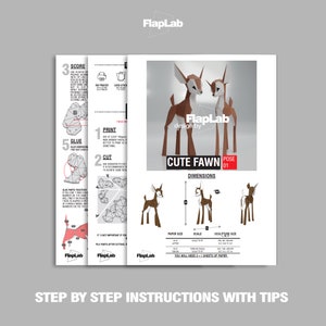 Papercraft Fawn, Cute Fawn, Animal Digital Patterns, Low Poly ...