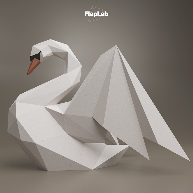 Papercraft Swan DIY Home Decoration Digital Patterns Incl. - Etsy
