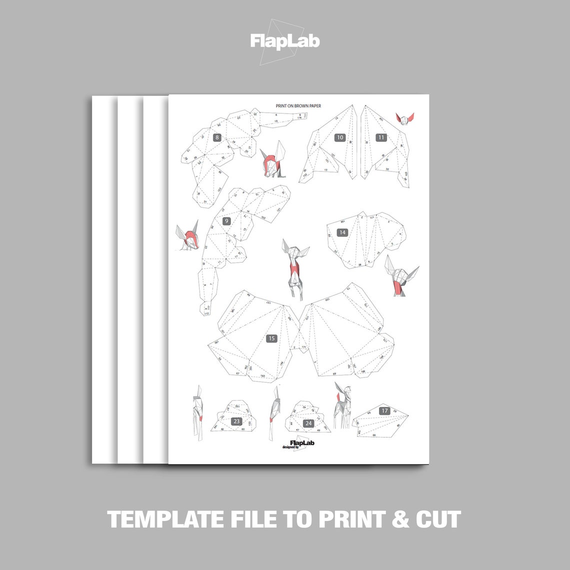 Papercraft Fawn Cute Fawn Animal Digital Patterns Low Poly - Etsy