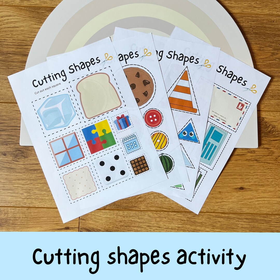 Cutting Shapes Activity Pack for Young Learners Scissor Skills & Shape ...