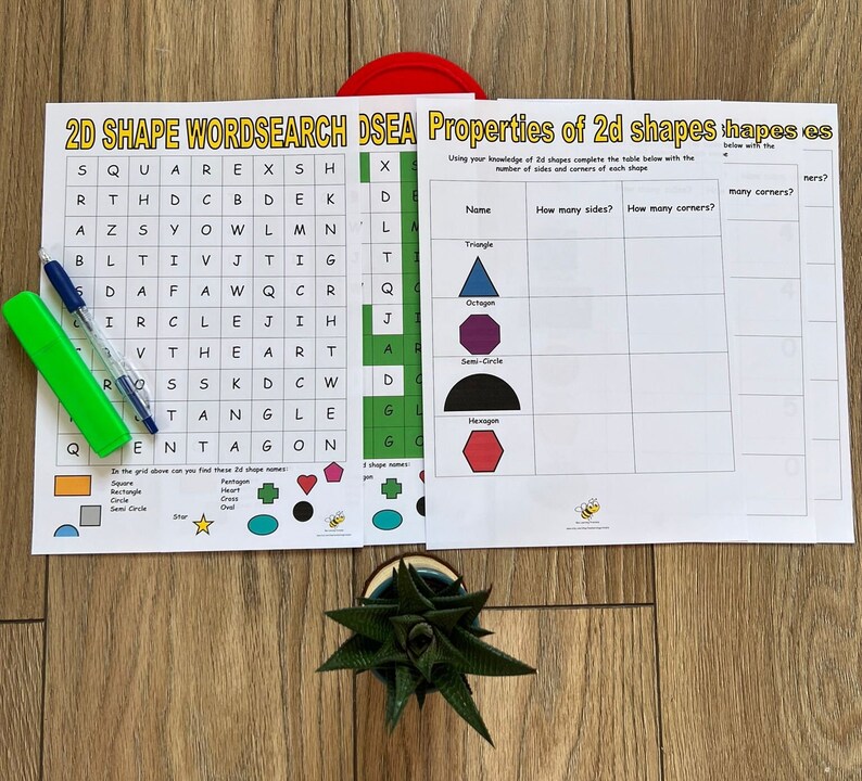 2D Shapes Activity Pack 1 Learning Resource for Math Preschool/nursery ...