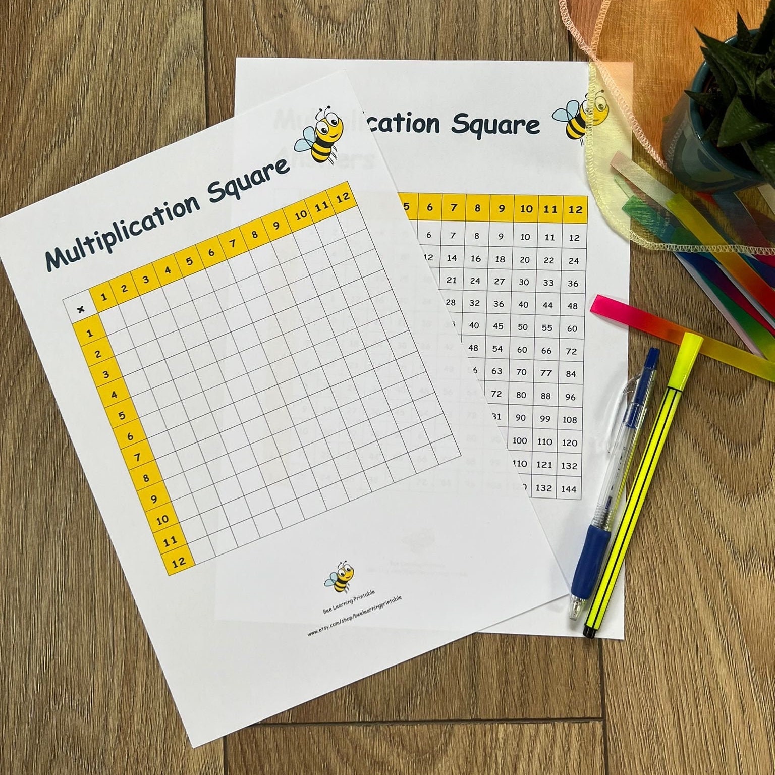 Multiplication Grid/times Table Square-maths/numeracy Aid, Learning ...