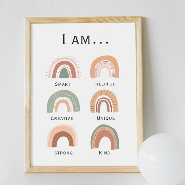 Positive Affirmations Wall Art Kids - Etsy