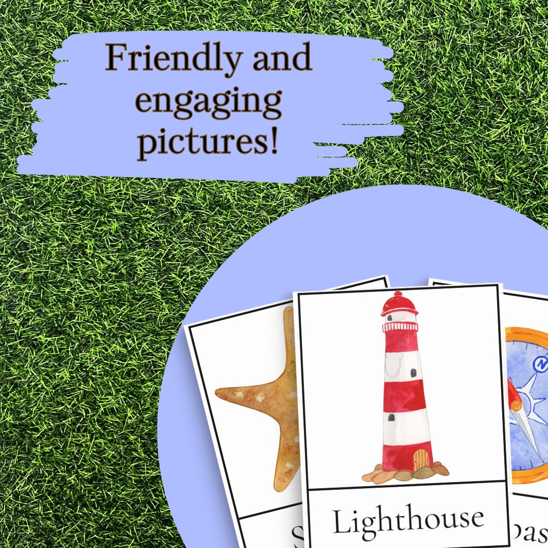 16 Printable Nautical Flashcards for Kids Montessori Learning Education ...