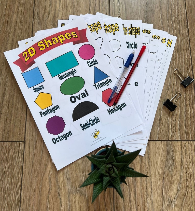 2D Shapes Activity Pack 1 Learning Resource for Math Preschool/nursery ...