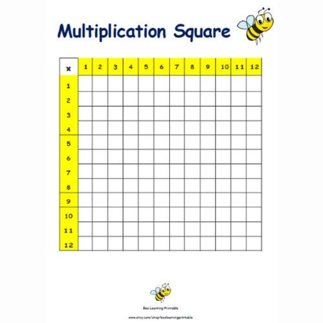Multiplication Grid/times Table Square-maths/numeracy Aid - Etsy UK