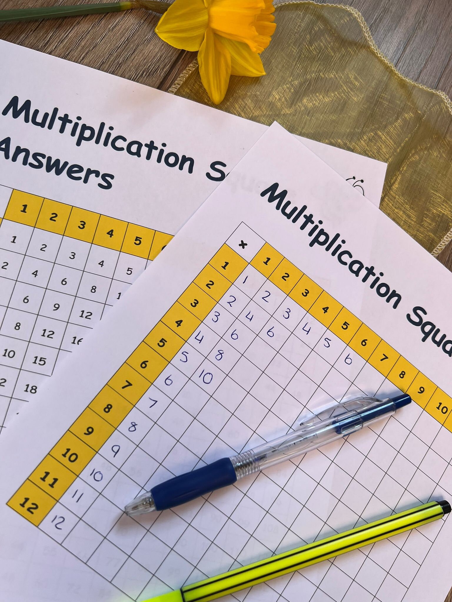Multiplication Grid/times Table Square-maths/numeracy Aid, Learning ...