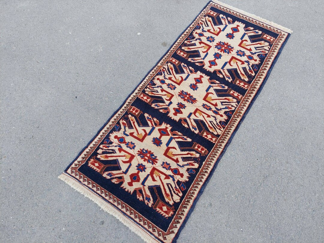 Kazak Rug Caucasian Area Rug Bedroom Rug Rug 3x6 Blue - Etsy