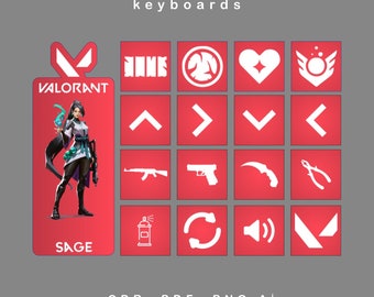 Valorant Omen Keycaps Sticker Valorant Game Skill Keycaps Sticker Set ...