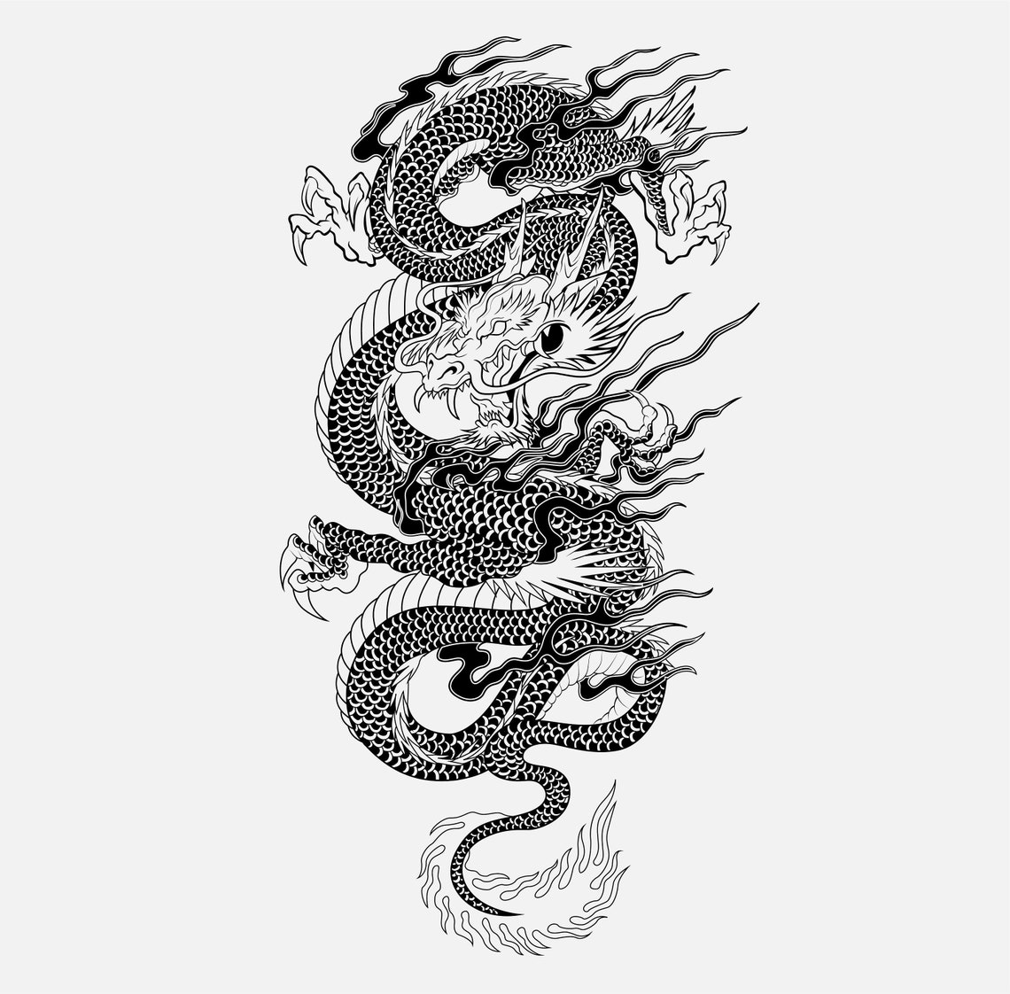 Dragon Detailed Vector File - Etsy