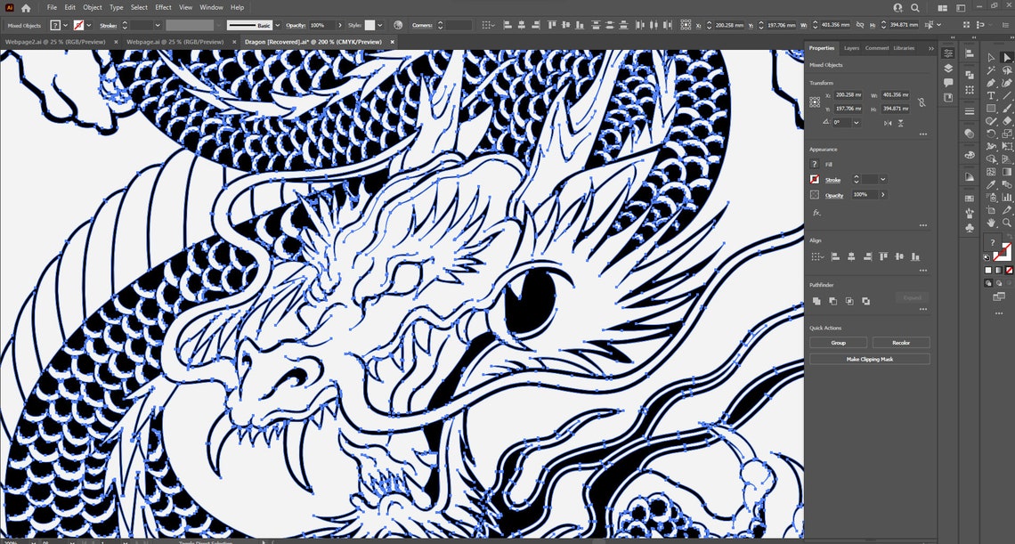 Dragon Detailed Vector File - Etsy