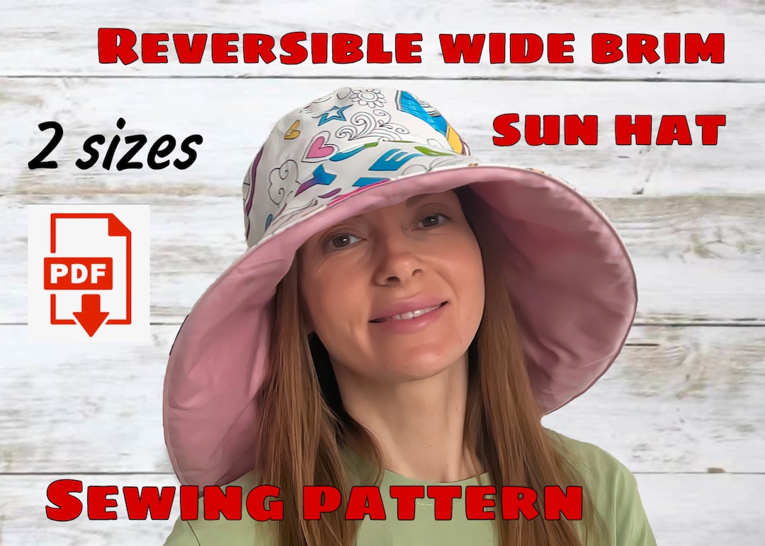 Reversible Wide Brim Sun Hat Sewing Pattern and Instructions ...