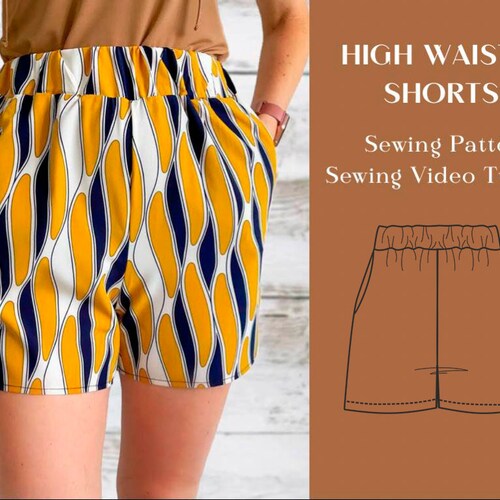High Waisted Shorts Sewing Pattern and Video Instructions - Etsy