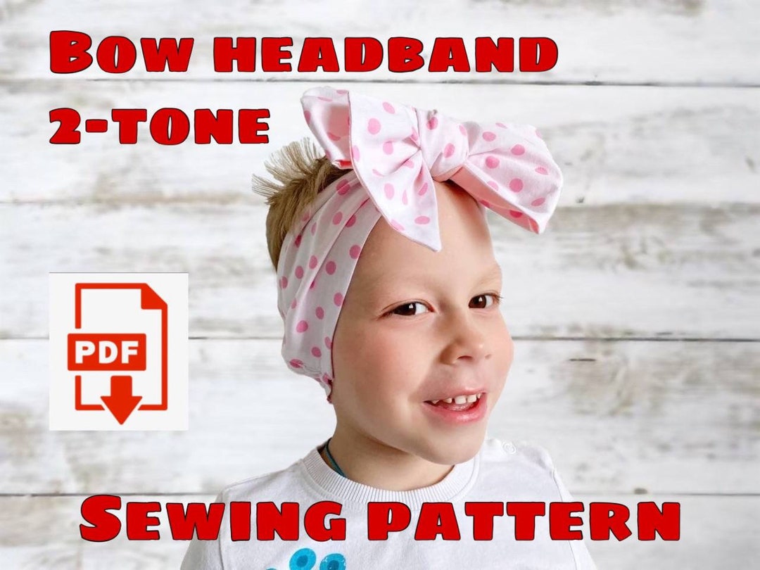 Reversible Bow Baby Headband Sewing Pattern W Elastic, Baby Headwrap ...