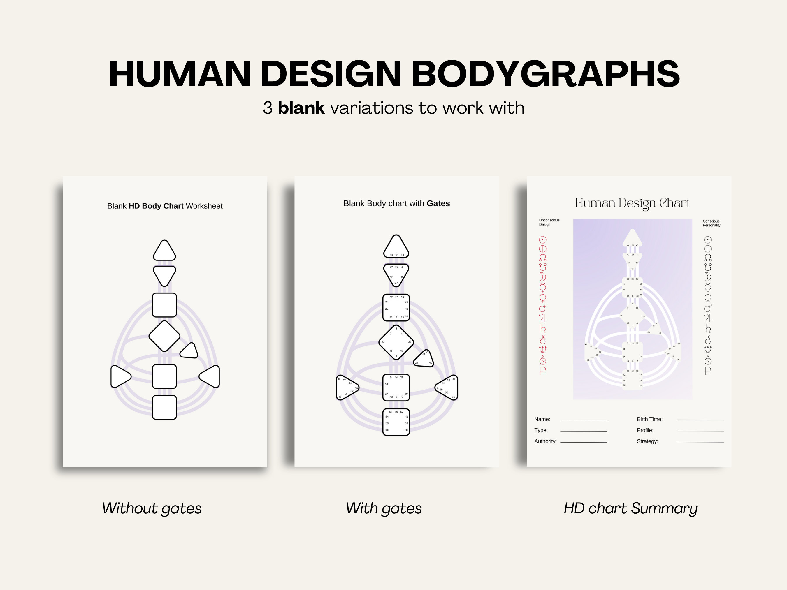 Human Design Printable Bodygraph Chart Human Design Reader Template HD ...