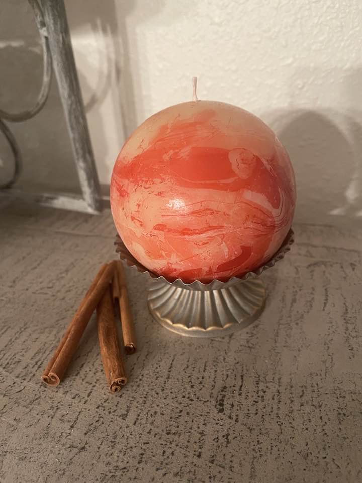 Large Marble Sphere Candle Cinnamon Fragrance Oil Scented - Etsy