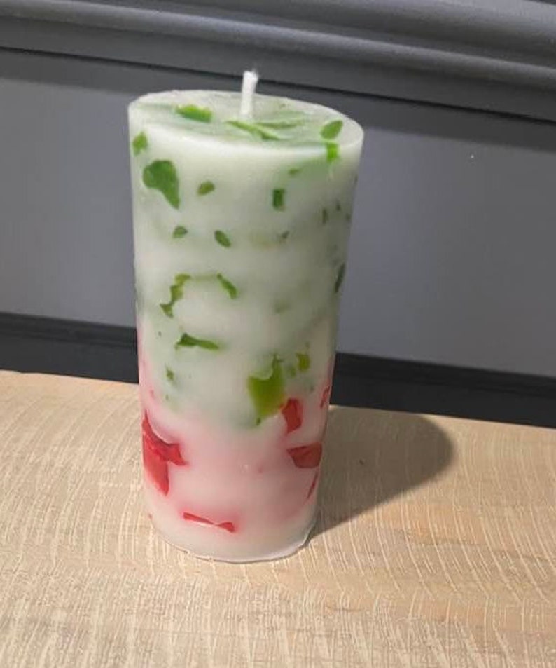 Handmade Peppermint Pillar Candle, Luxury Christmas Gift - Etsy