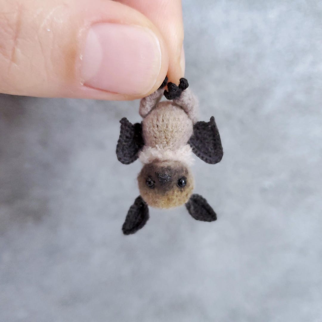 Custom Micro Baby Fruit Bat, Flying Fox Crochet Figures for Collection ...