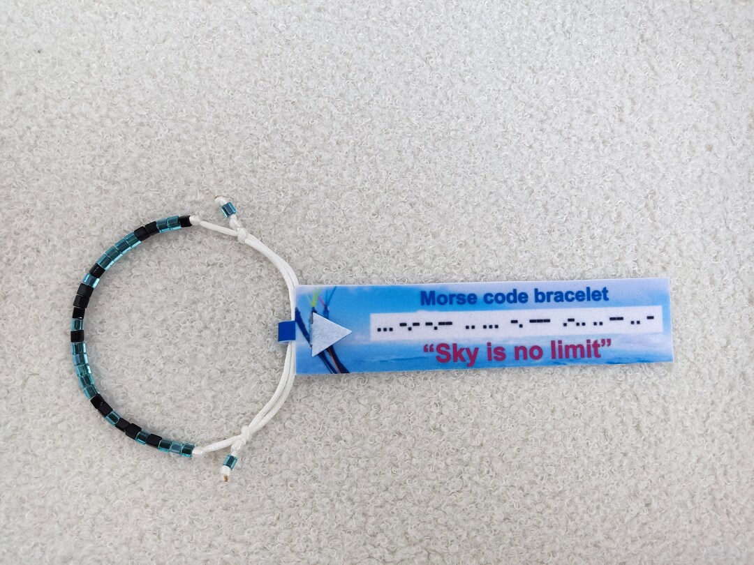 Paraglider Morse Code Bracelet: Sky is No Limit. Gift for Paraglider ...