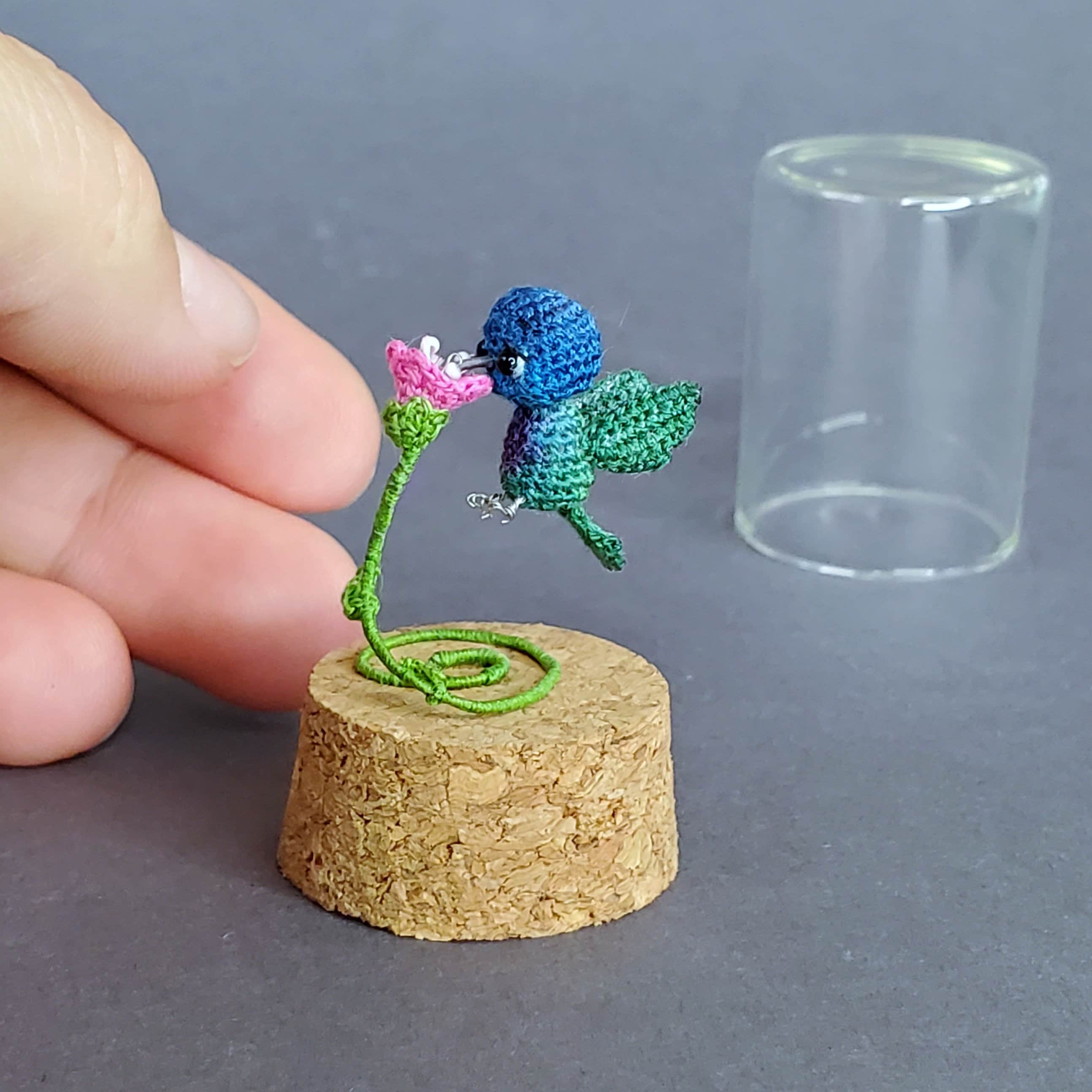 Custom Micro Hummingbird With Flower Dollhouse Miniature - Etsy