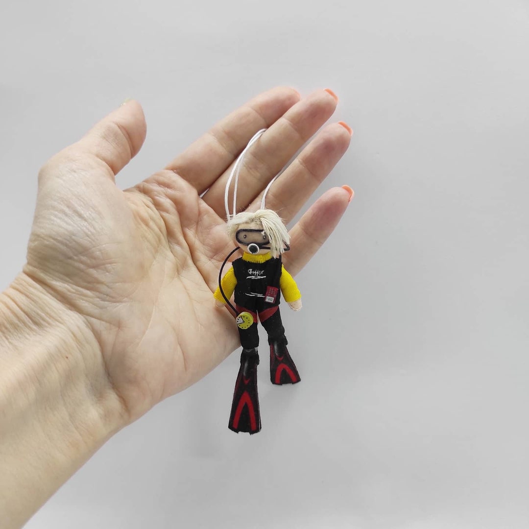 Scuba Diver Figurine, Cute Ornament, Micro Doll, Little Doll, Miniature ...