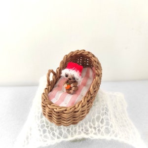 Custom Micro Sloth in a Red Gnome Cap. Dollhouse Miniature Tiny Sloth ...