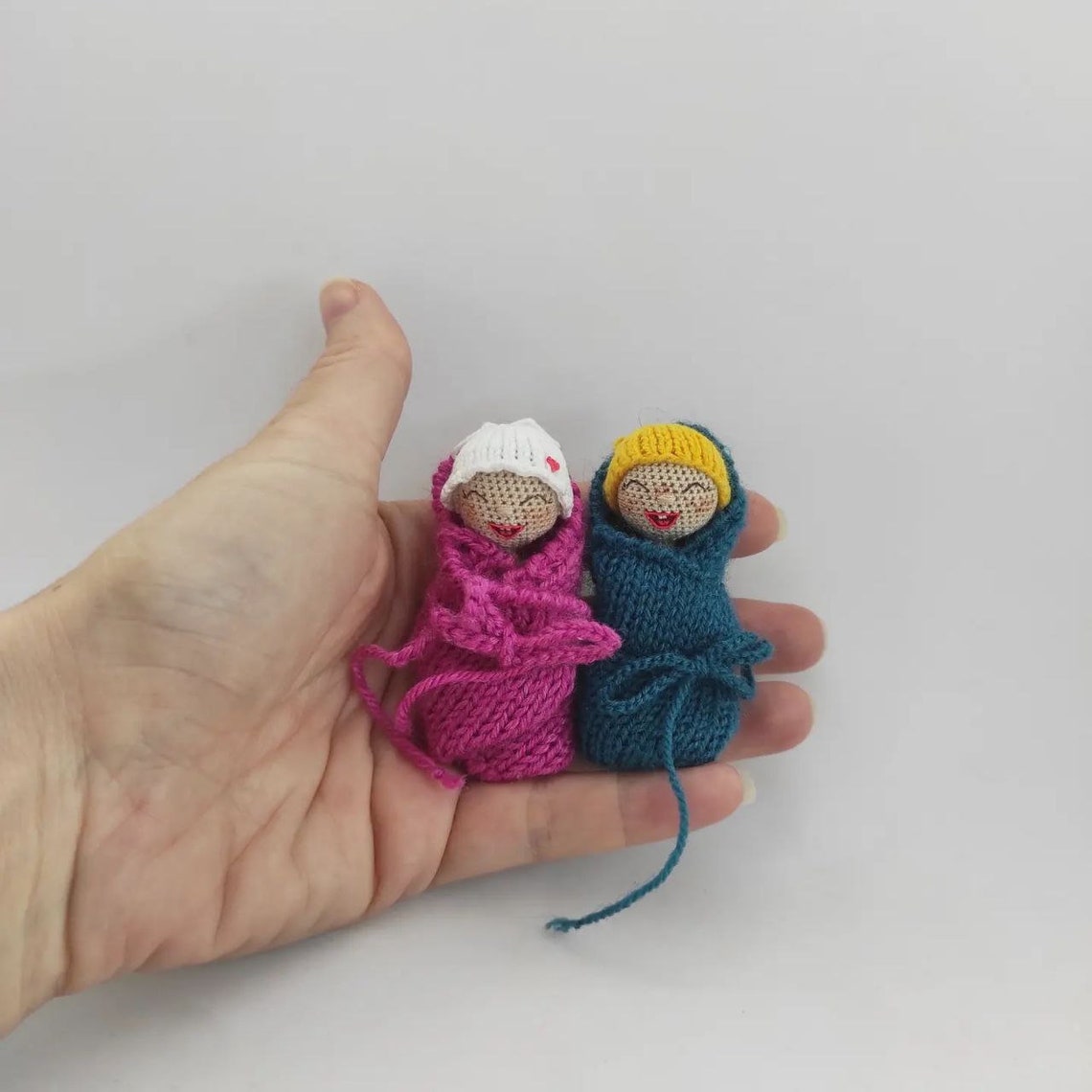Crochet Newborn Baby Doll, Crying/yawning, Miniature Collectible - Etsy