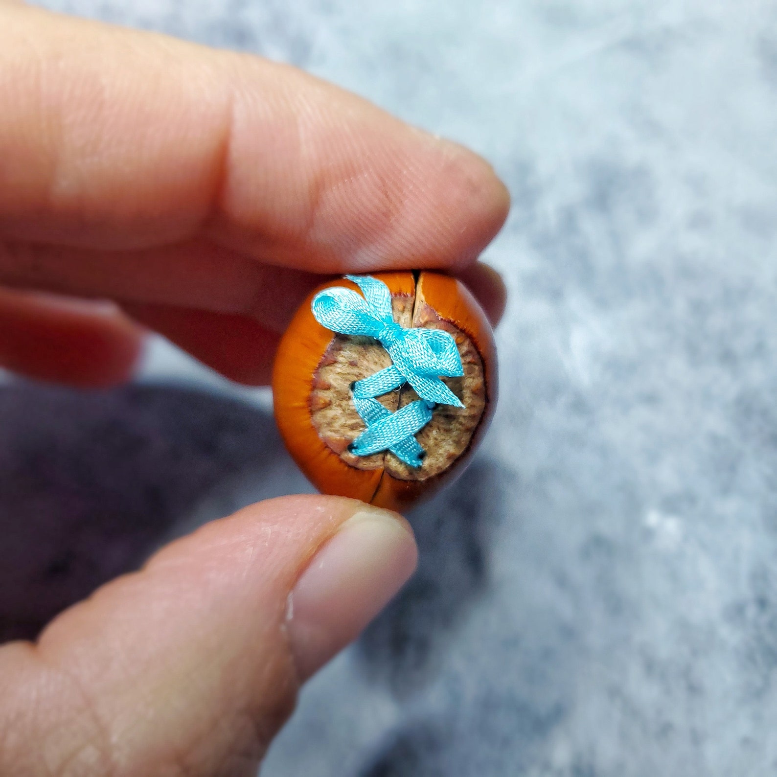 Micro Crochet Bear in Hazelnut Shell: Miniature Collectible Figurine - Etsy